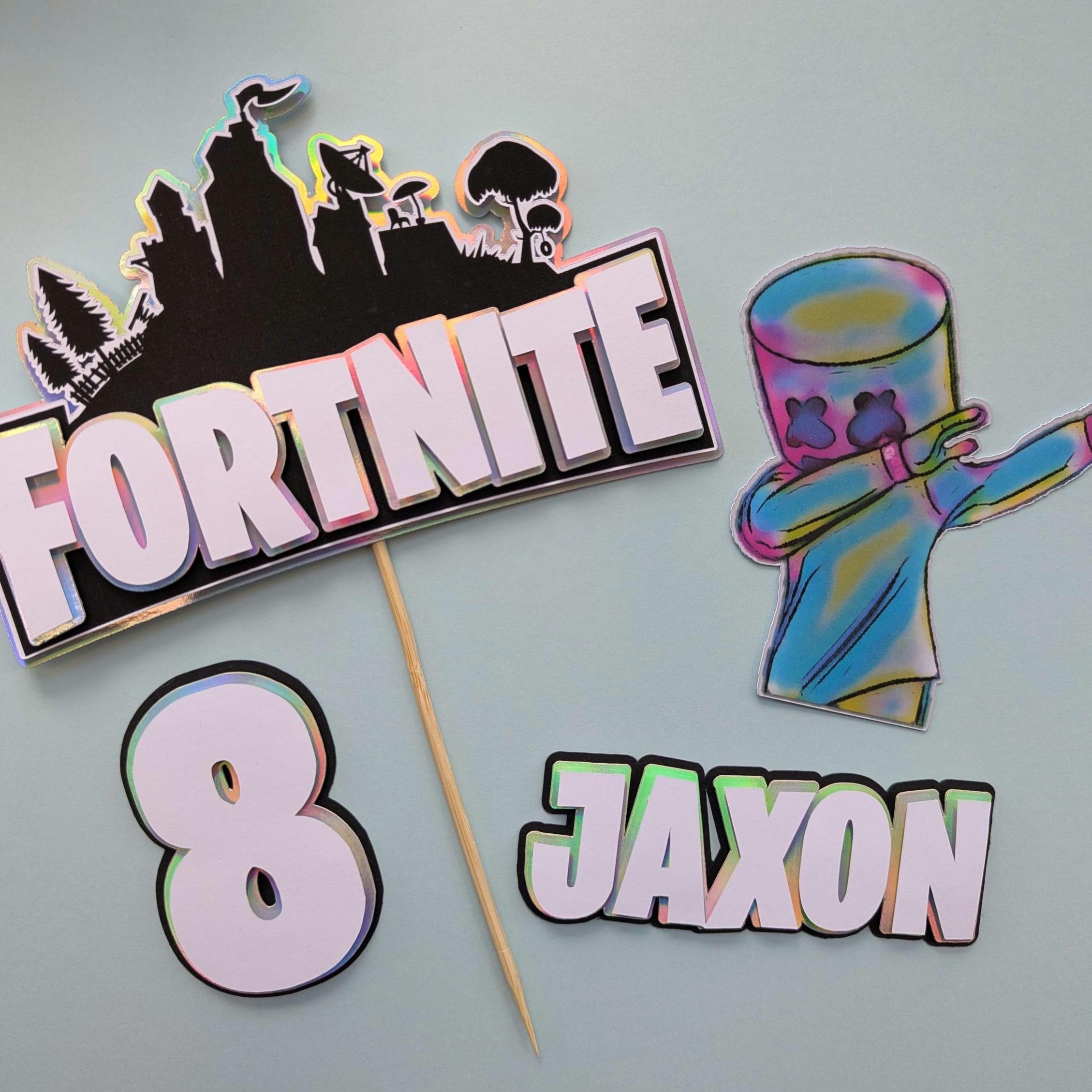Battle Royale Gaming Cake Topper Set | Double Trouble Craft Co.